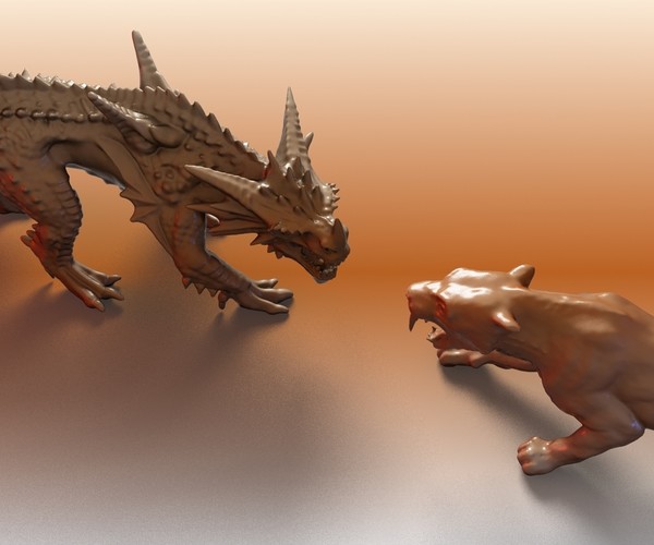 ArtStation - Sabre Tooth And Dragon | Resources