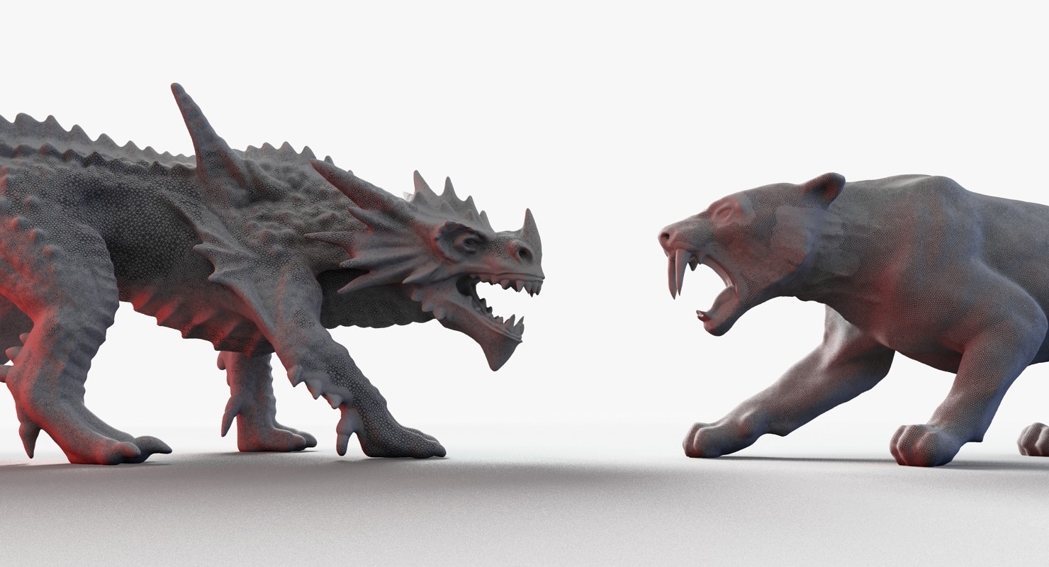 ArtStation - Sabre Tooth And Dragon | Resources