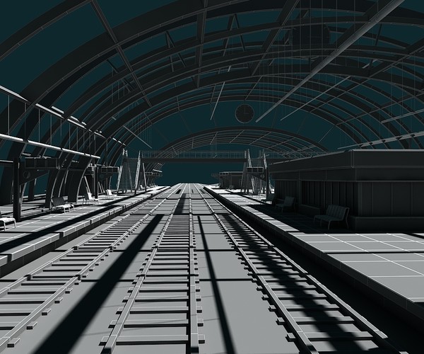 ArtStation - 3D Train Station 09 | Resources