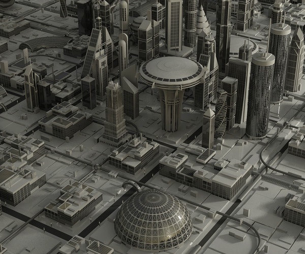 ArtStation - Sci-Fi City 3D Model | Resources
