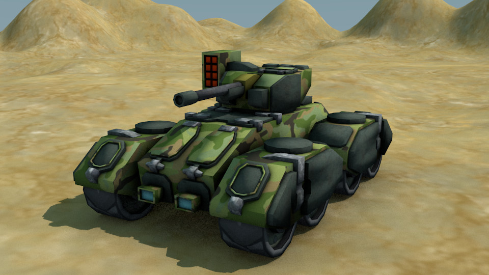 ArtStation - Low poly Fiction Tank Model | Game Assets