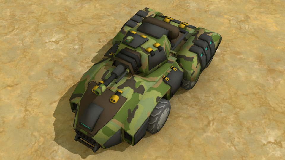 ArtStation - Low poly Fiction Tank Model | Game Assets