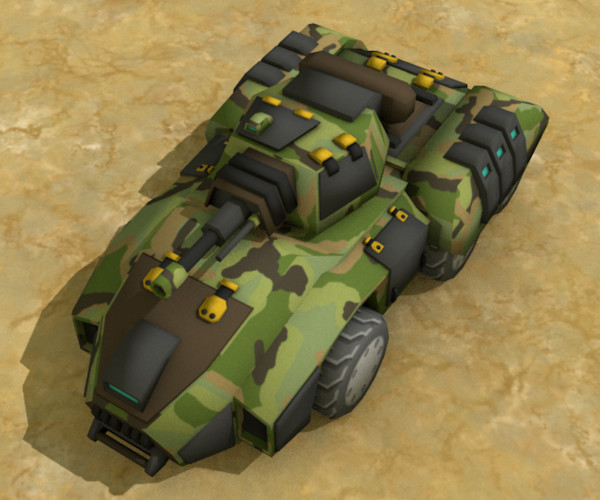 ArtStation - Low poly Fiction Tank Model | Game Assets