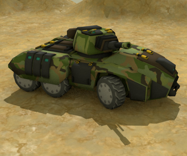 ArtStation - Low poly Fiction Tank Model | Game Assets