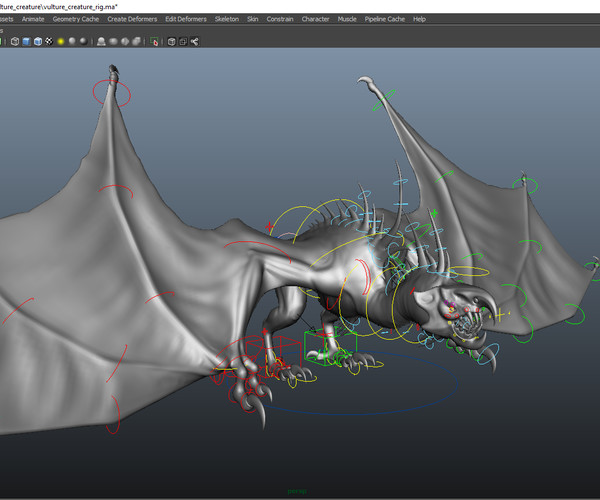 ArtStation - Vulture Dragon Maya rig | Resources