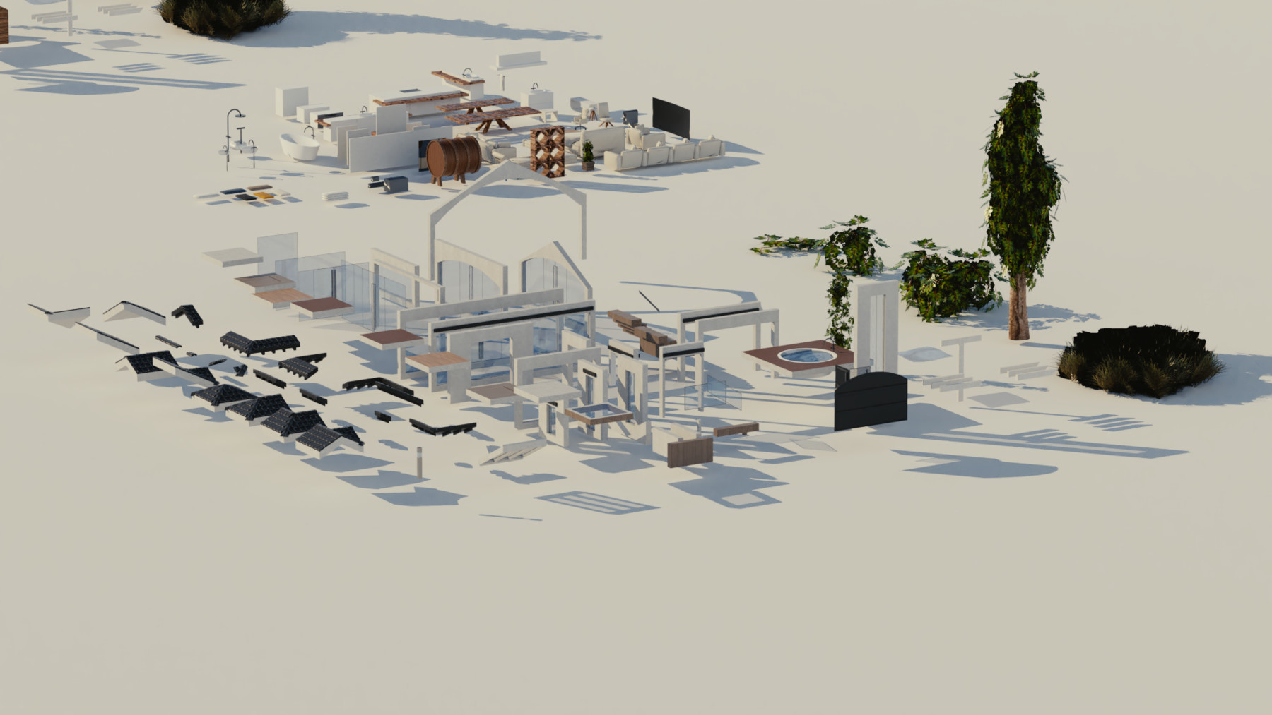 ArtStation - Modular Double Mansion Assets Pack | Resources