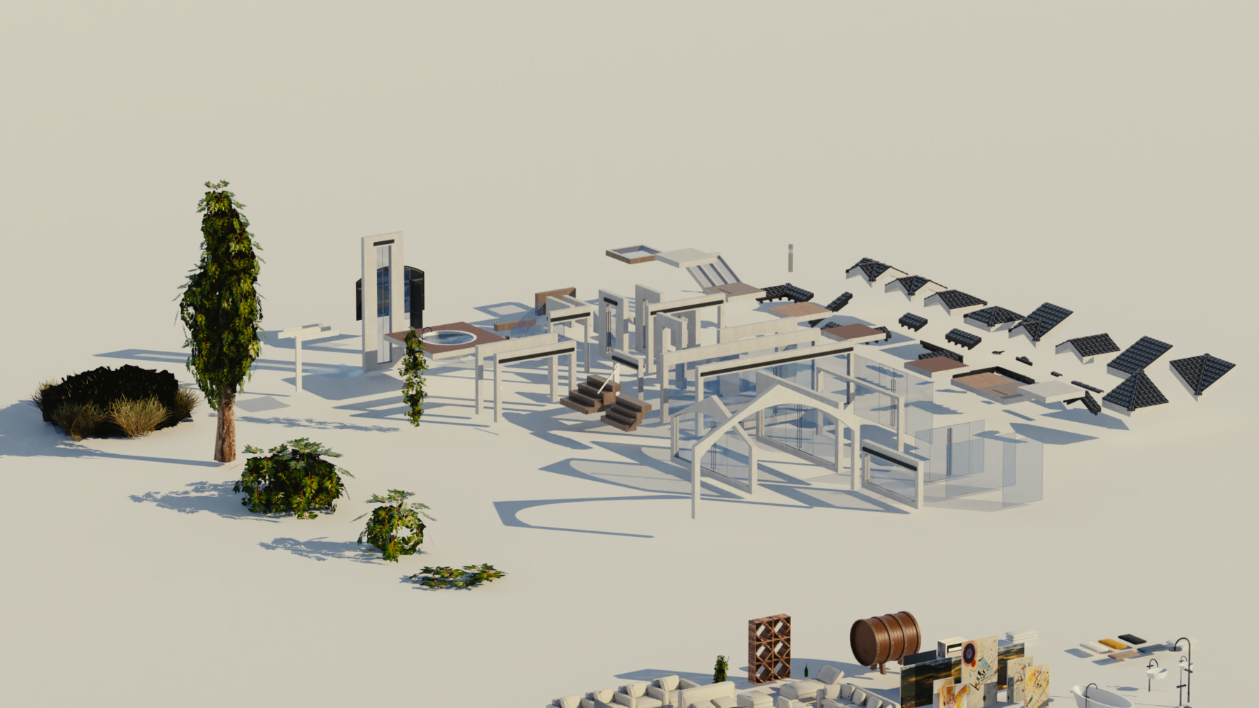 ArtStation - Modular Double Mansion Assets Pack | Resources