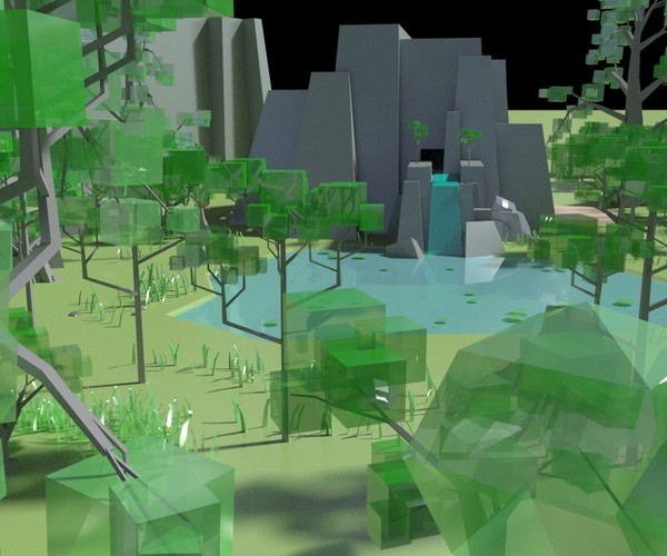 ArtStation - Boxy Forest Maya scenes | Resources