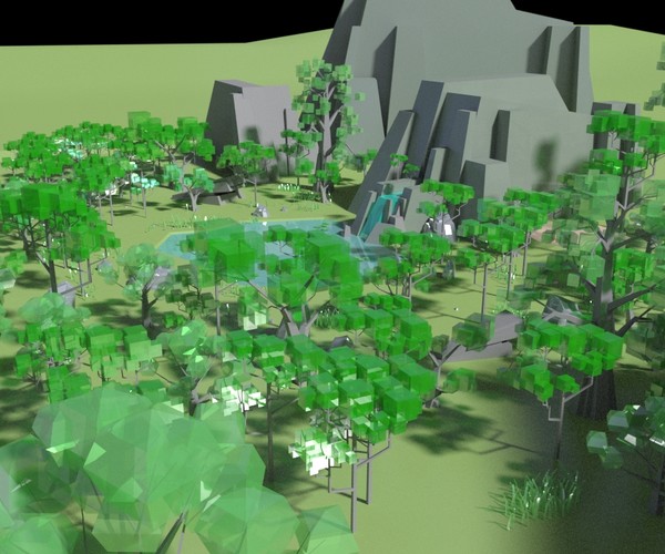 ArtStation - Boxy Forest Maya scenes | Resources