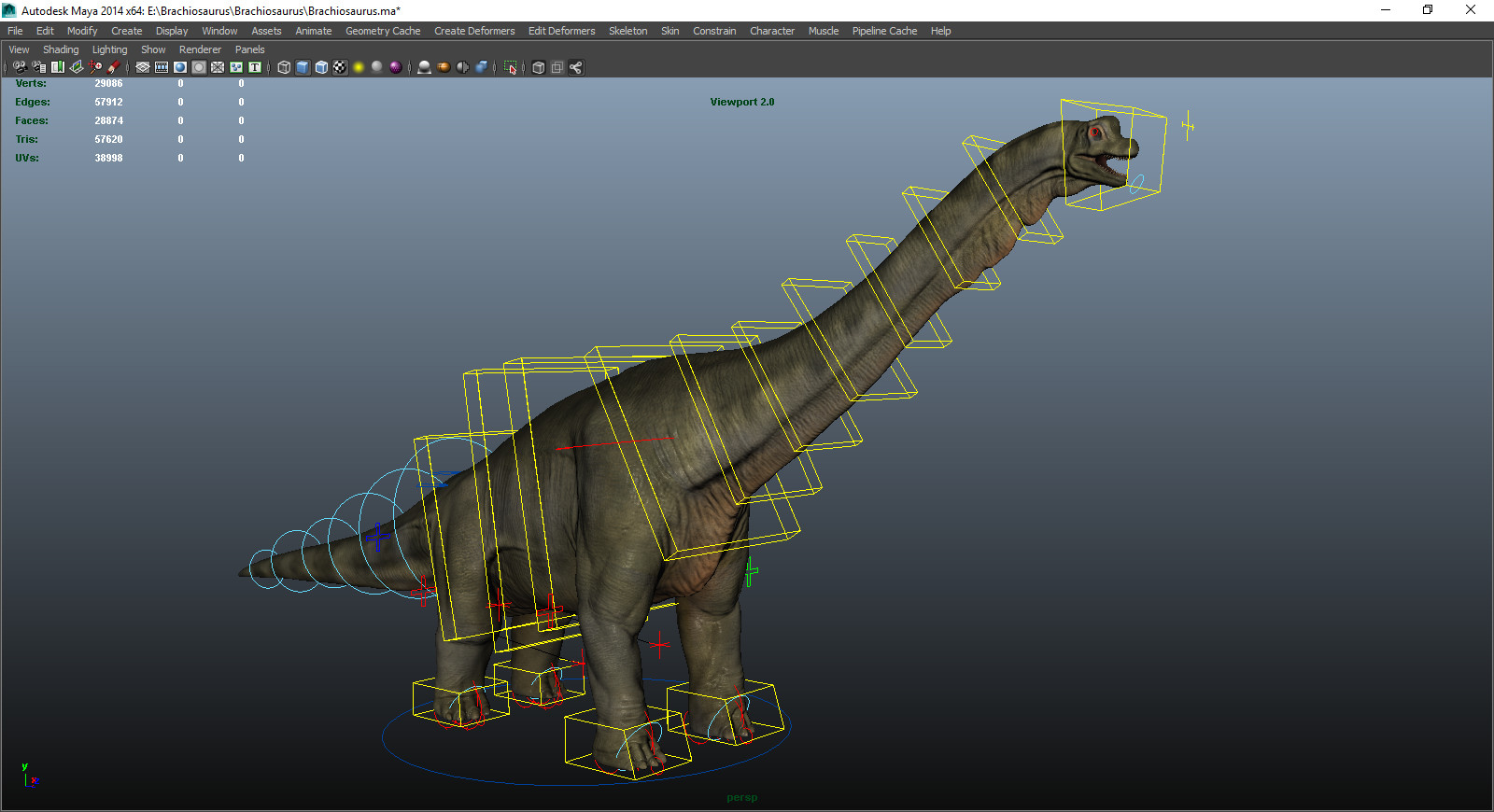 ArtStation - Brachiosaurus Dinosaur Maya Rig | Resources