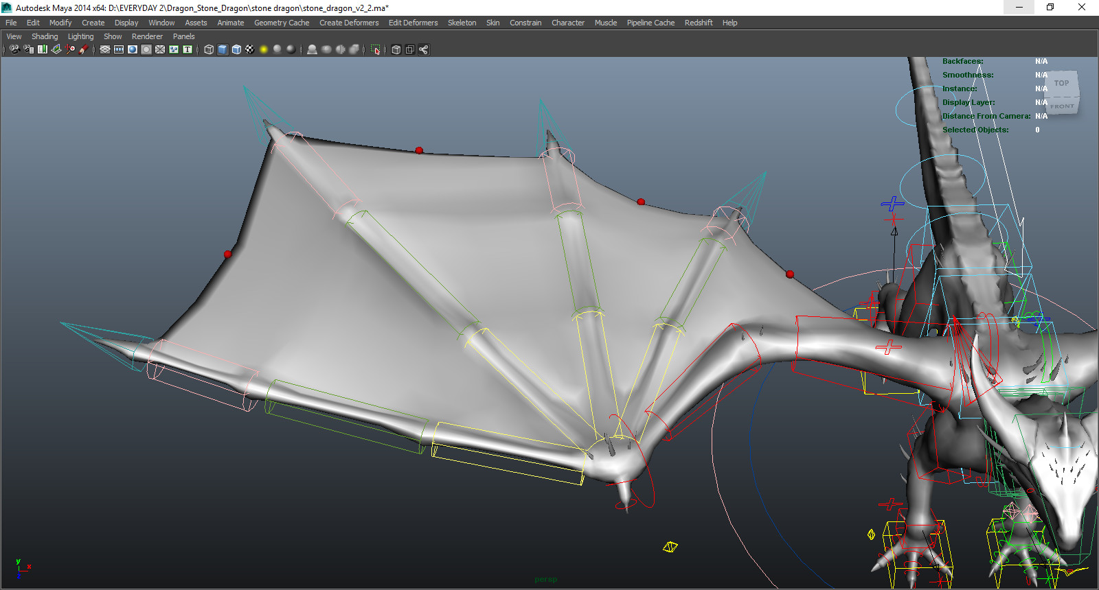 ArtStation - Stone Dragon Maya Rig | Game Assets
