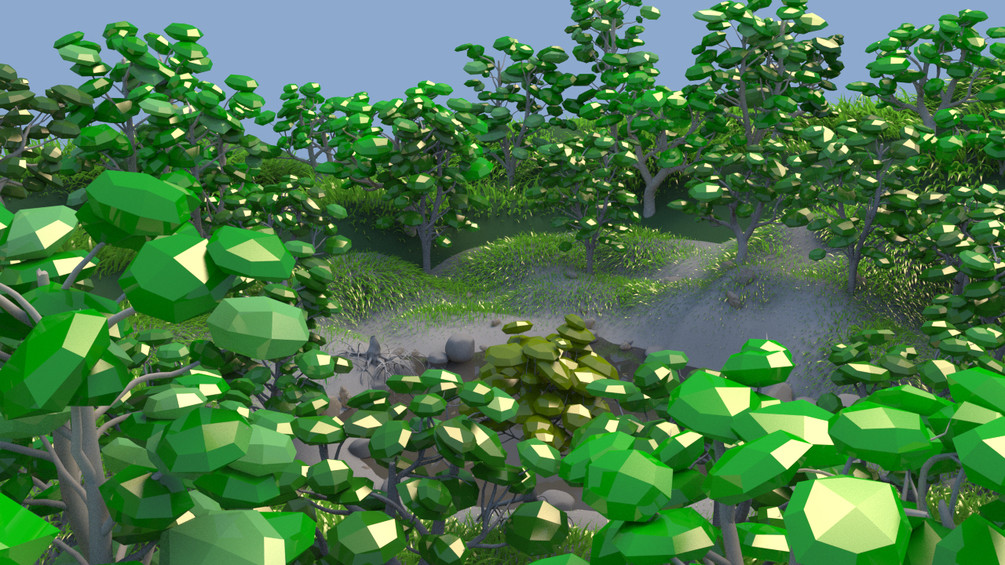 ArtStation - Low poly forest Maya scene | Resources