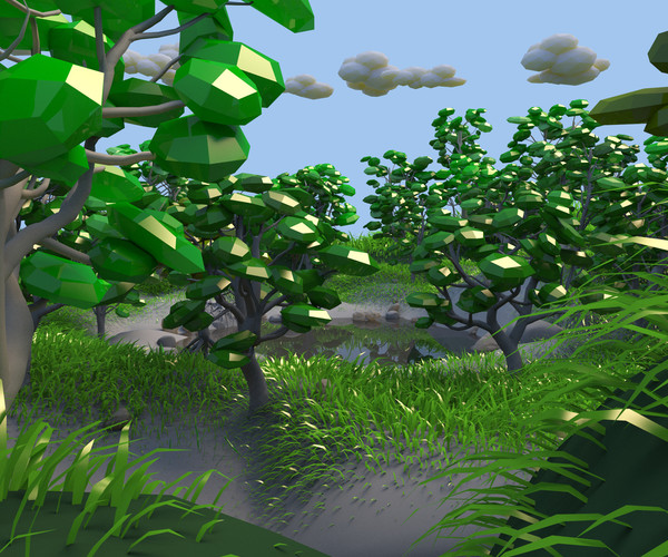 ArtStation - Low poly forest Maya scene | Resources