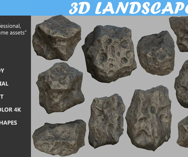 ArtStation - Low poly Realistic Meteor Pack | Game Assets