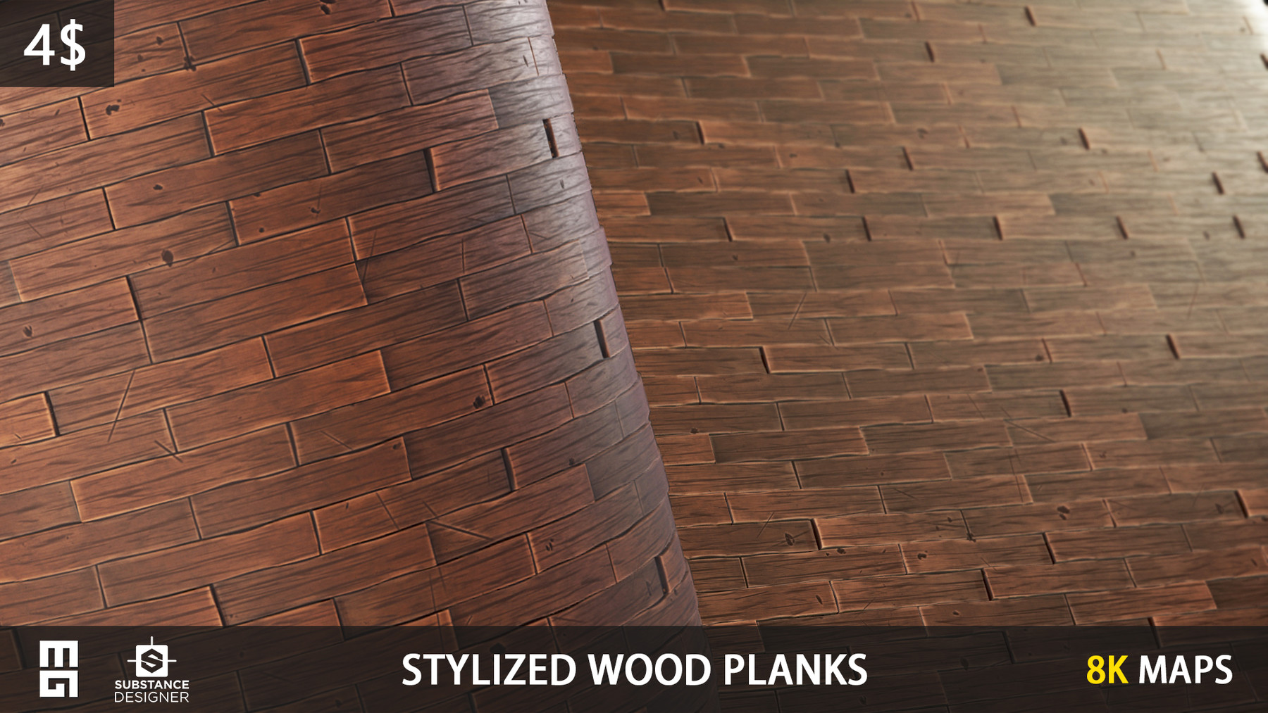 ArtStation - STYLIZED WOOD PLANKS MATERIAL - substance designer | Game ...