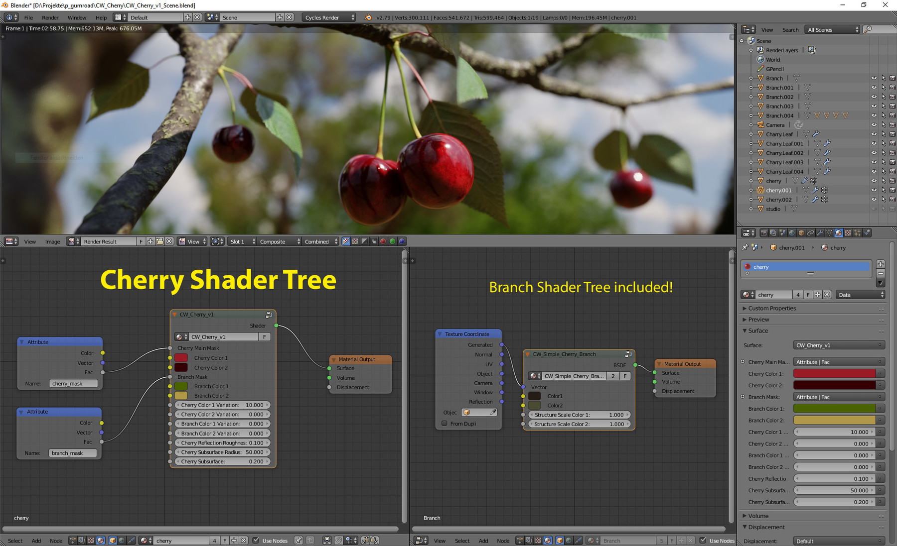 ArtStation - CW Cherry - A Procedural Shader Tree for Blender | Resources