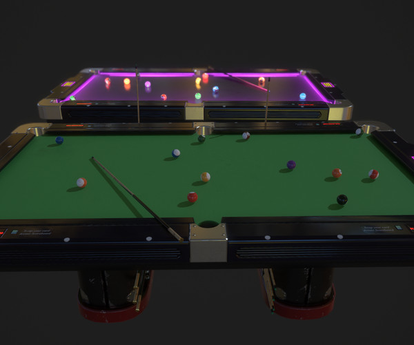 ArtStation - Pool Table with Neon Balls | Game Assets