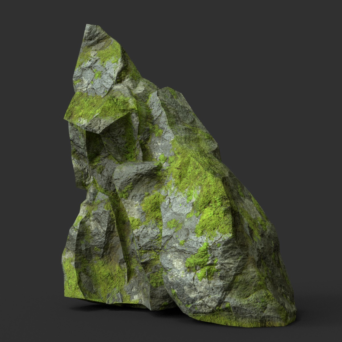 ArtStation - Low poly sharp blocky rock Pack - mossy color | Game Assets