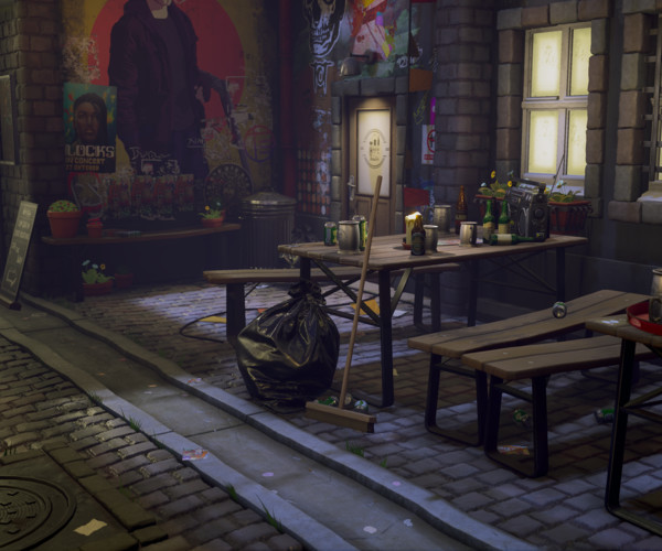 ArtStation - Alleyway Cafe Asset Pack | Game Assets