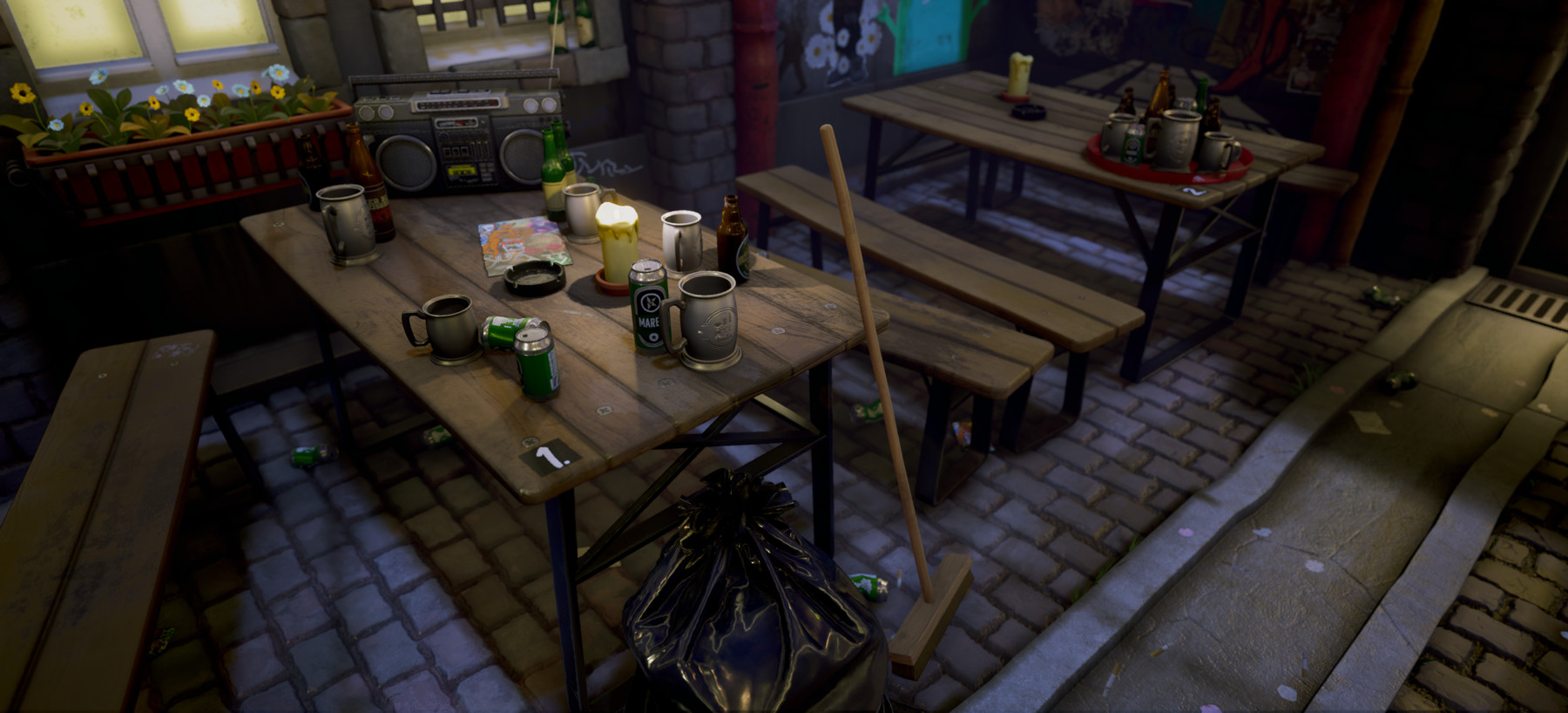 ArtStation - Alleyway Cafe Asset Pack | Game Assets