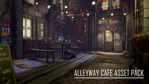 ArtStation - Alleyway Cafe Asset Pack | Game Assets