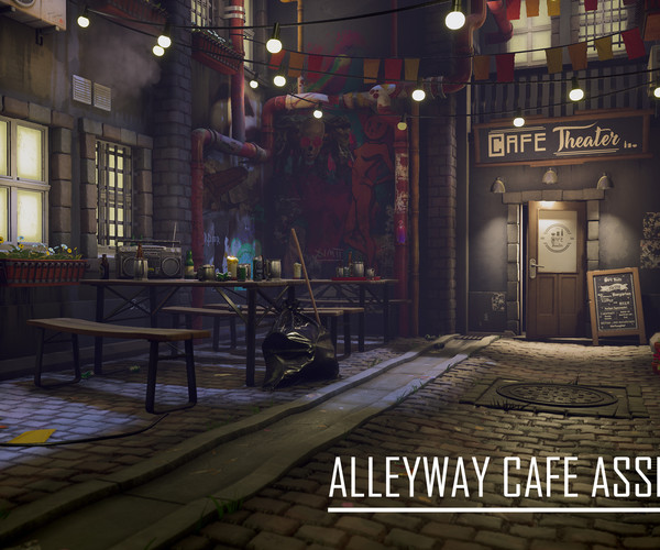 ArtStation - Alleyway Cafe Asset Pack | Game Assets