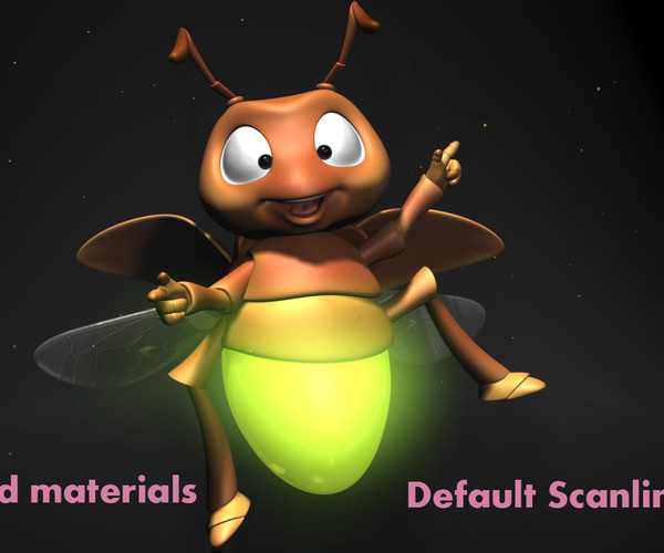 ArtStation - Cartoon Firefly 3D model RIGGED | Resources