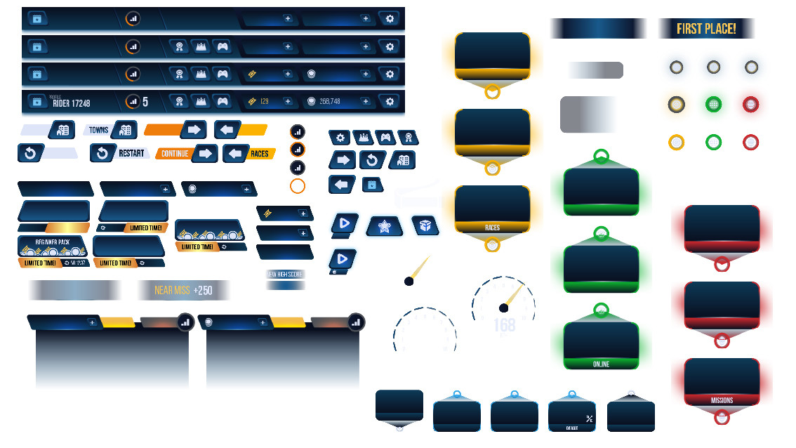 ArtStation - Mobile Motorcycle Race GUI | Game Assets