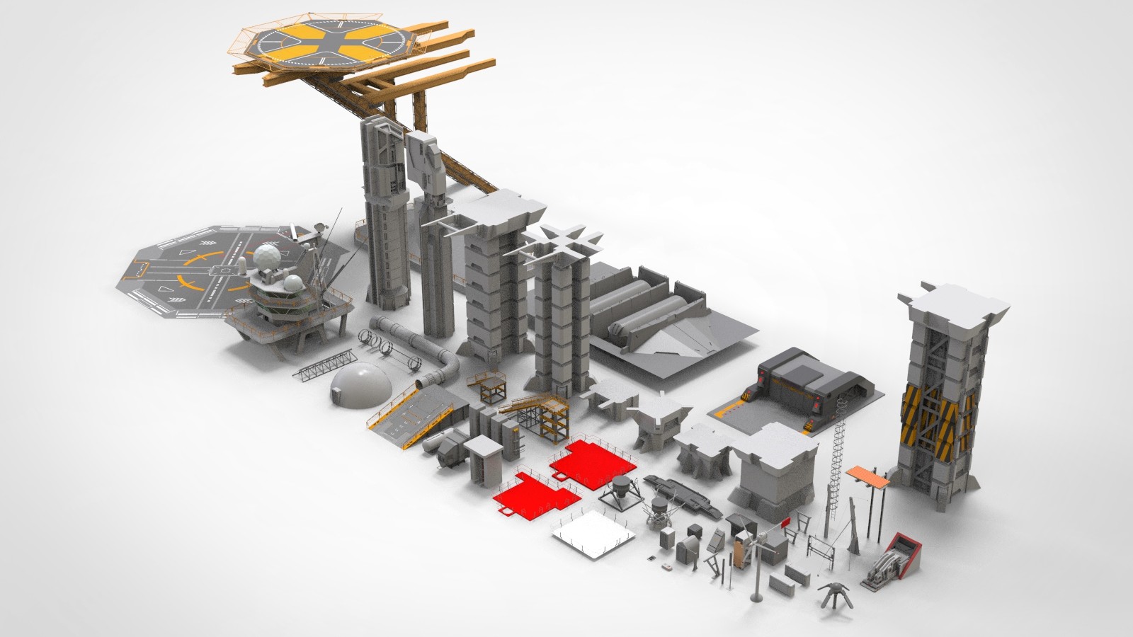 ArtStation - Sci-Fi Elements collection 2 Kitbash | Resources