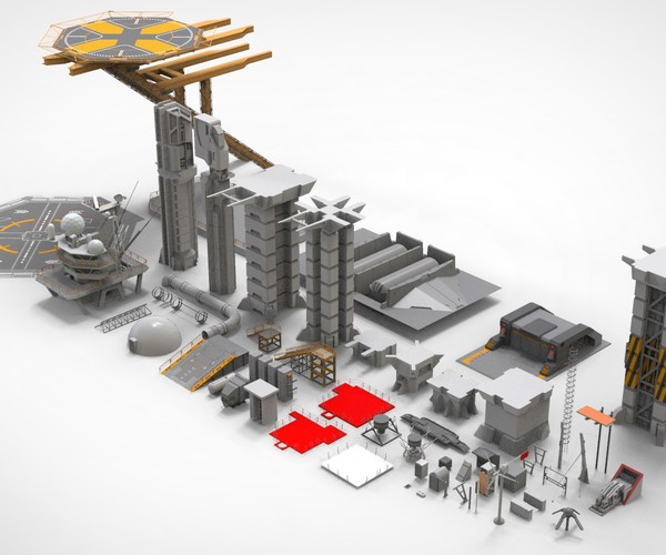 ArtStation - Sci-Fi Elements collection 2 Kitbash | Resources