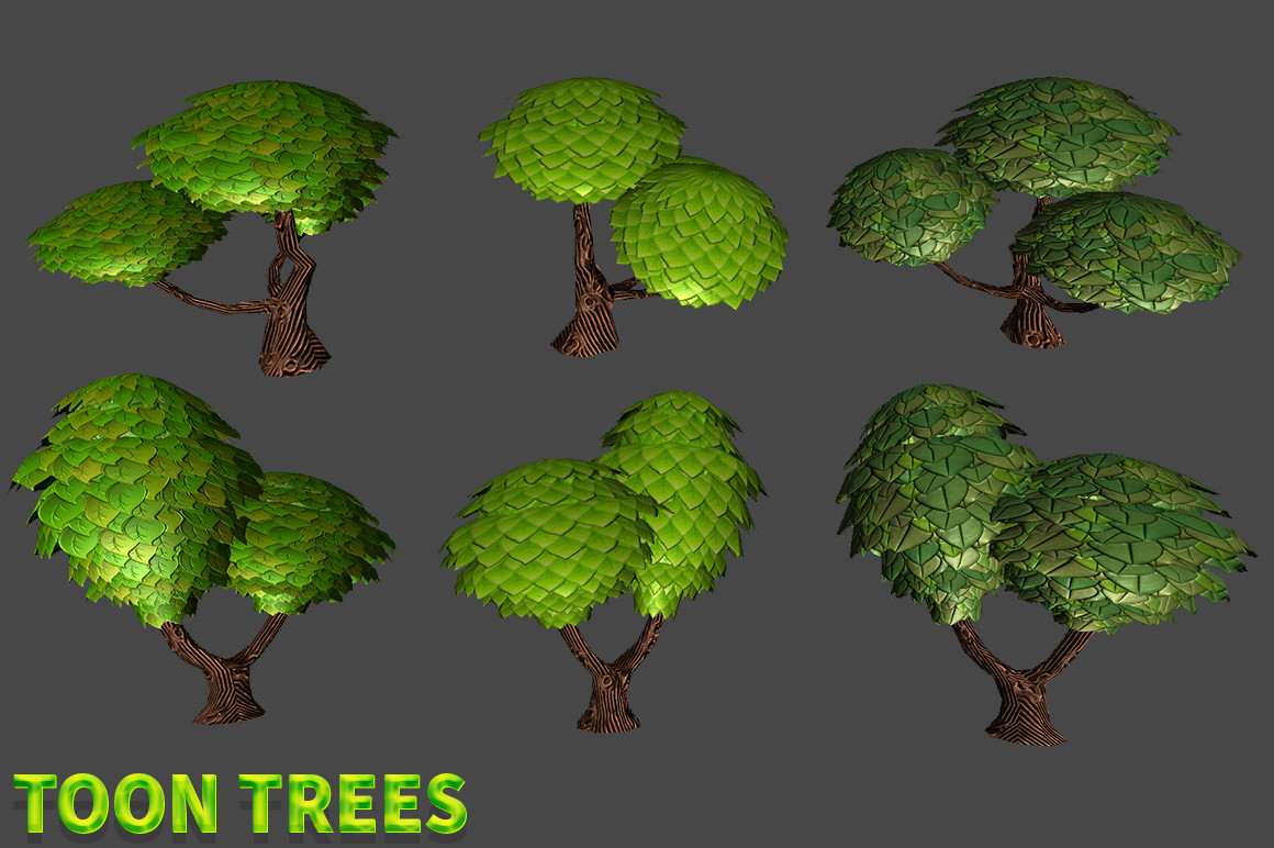 ArtStation - Toon Trees Pack | Game Assets