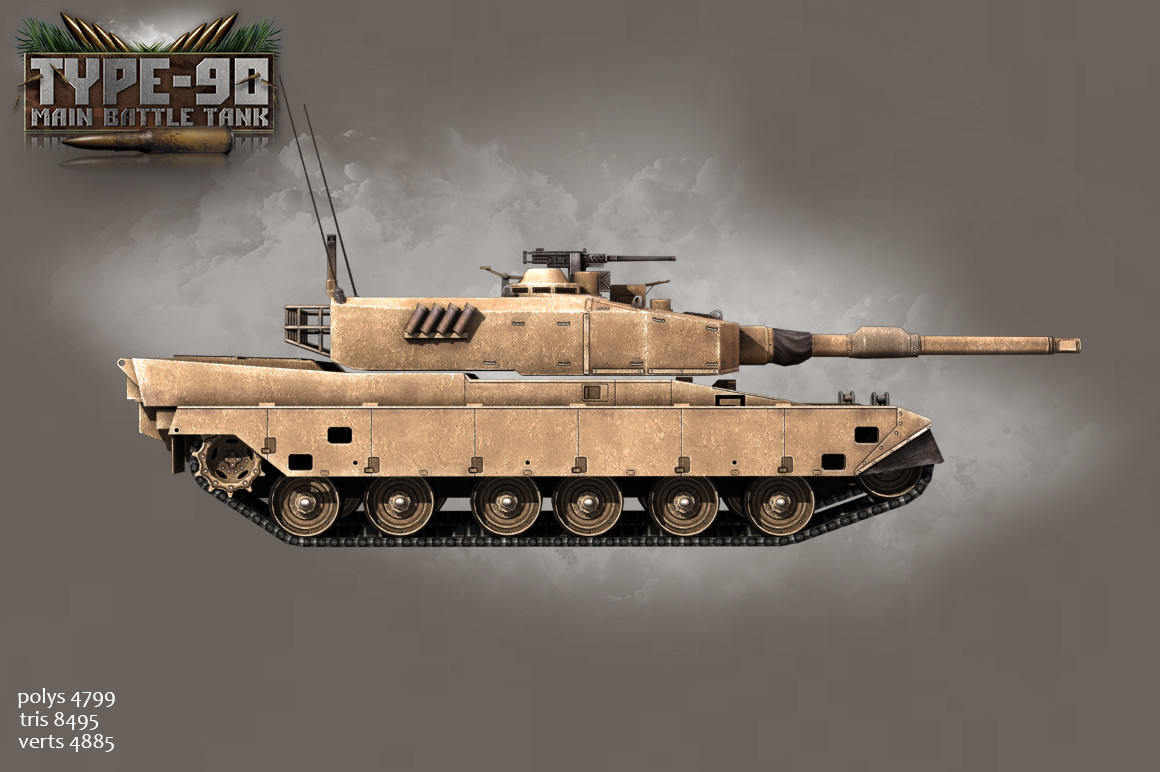 ArtStation - Type-90 Main Battle Tank | Game Assets