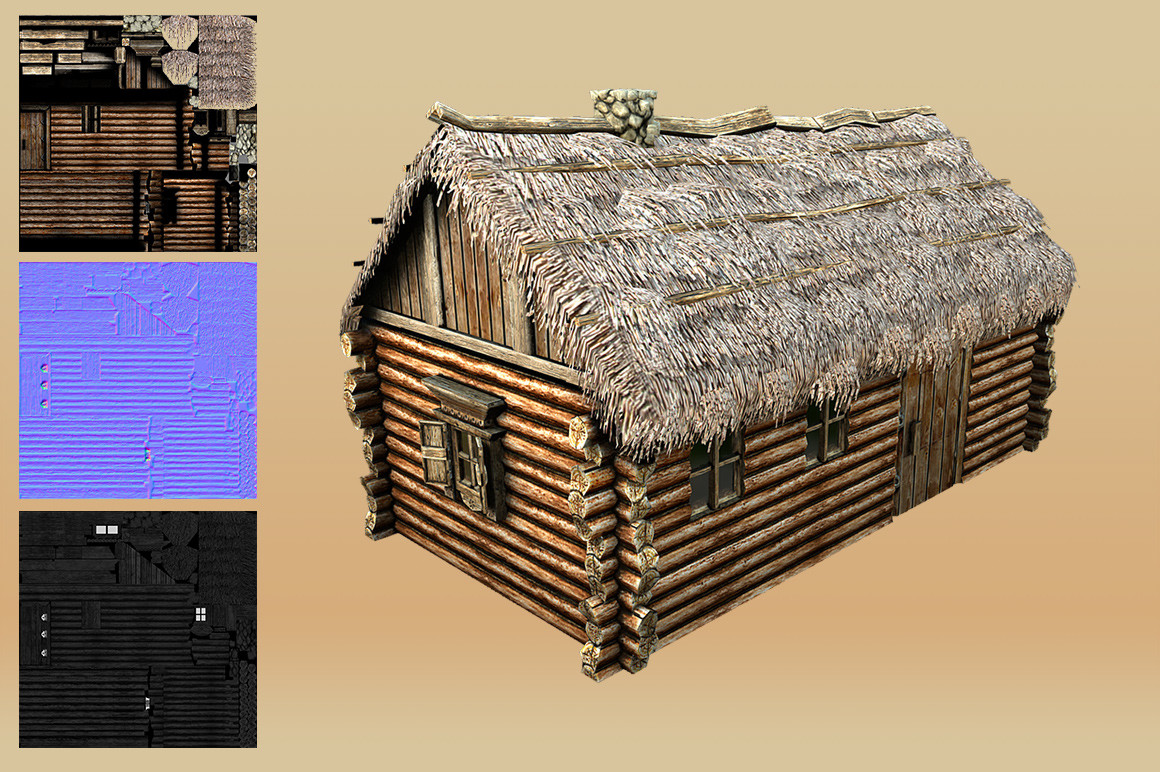 ArtStation - Wooden Thatch House | Game Assets