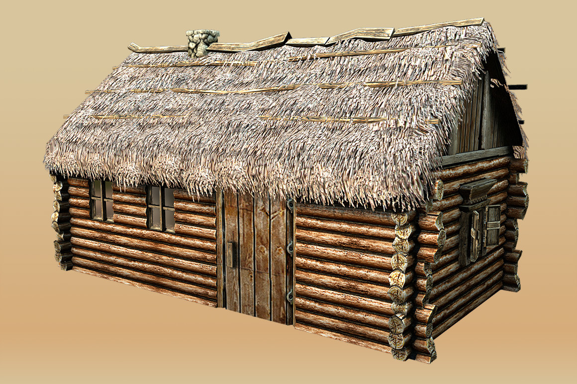 ArtStation - Wooden Thatch House | Game Assets