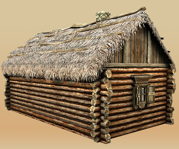 ArtStation - Wooden Thatch House | Game Assets