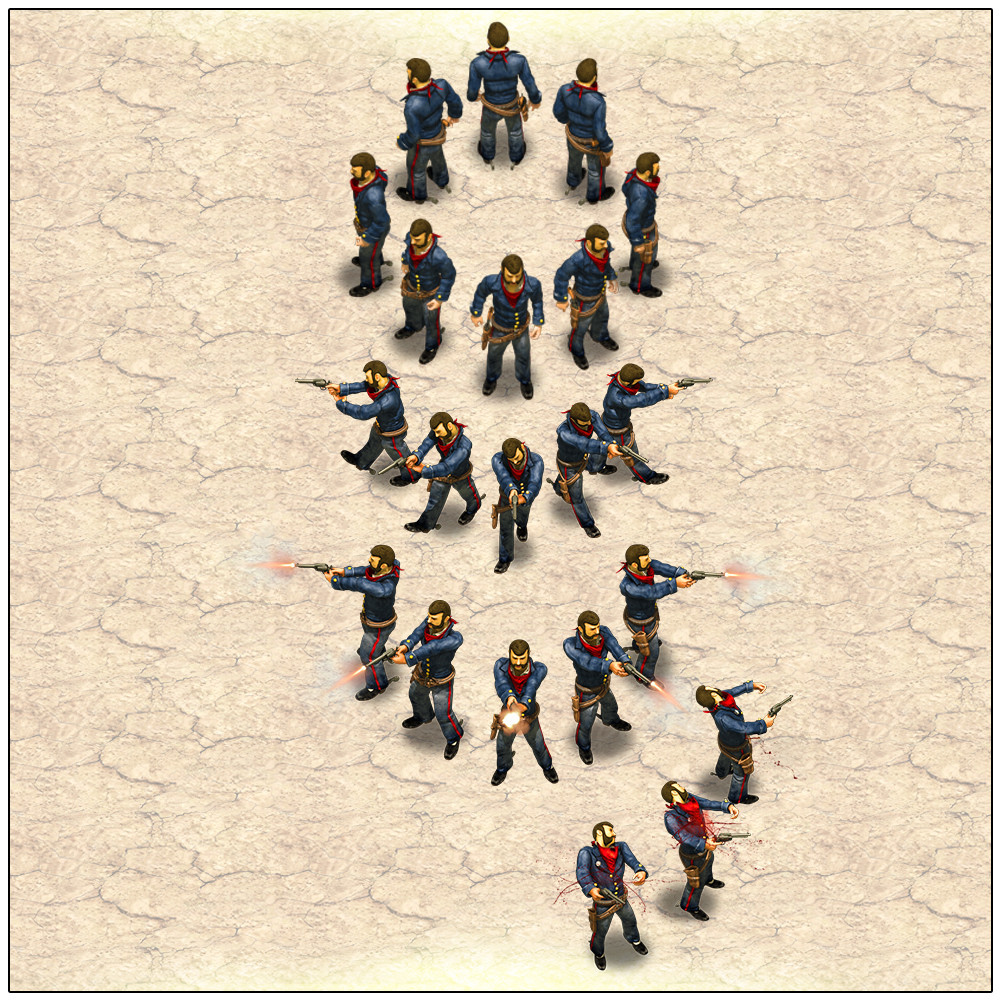 ArtStation - 2D blue uniform cowboy with a revolver | Game Assets