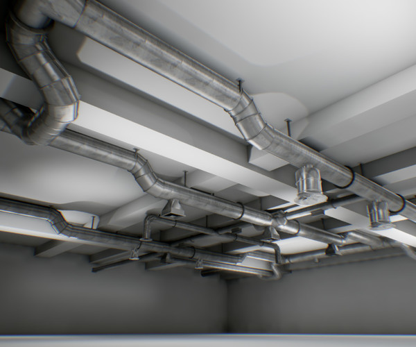 ArtStation - Air ducts modular system 60 elements interior/exterior ...