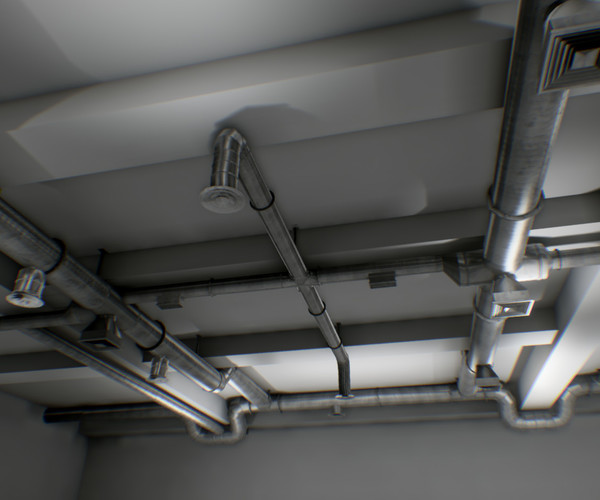 ArtStation - Air ducts modular system 60 elements interior/exterior ...