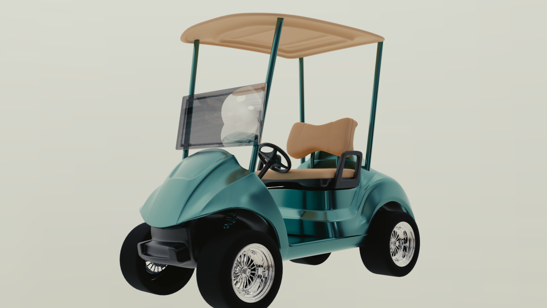 ArtStation - detailed low poly golf cart model 3D model | Resources
