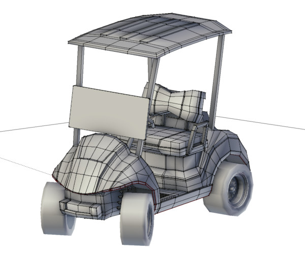 ArtStation - detailed low poly golf cart model 3D model | Resources