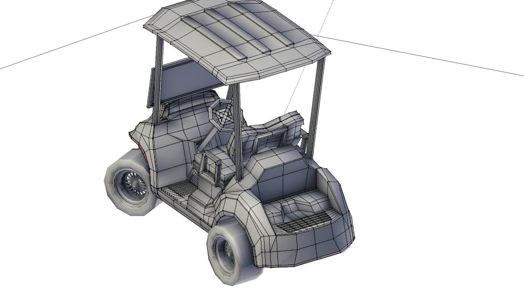 ArtStation - detailed low poly golf cart model 3D model | Resources