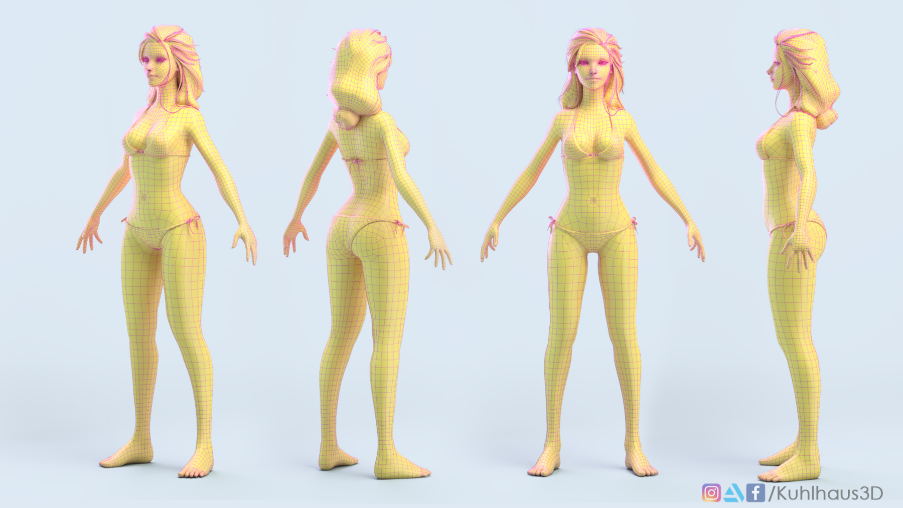 ArtStation - Kat - girl in swimsuit. 3d Realtime chracter with 4k PBR textures. | Resources