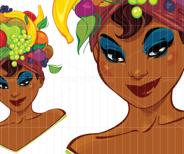 ArtStation - Fruits on Head (Vector) | Artworks