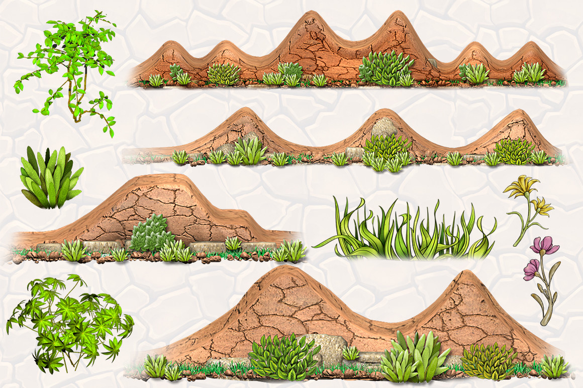 ArtStation - 2D SCROLLER MAP CONSTRUCTION SET | Game Assets