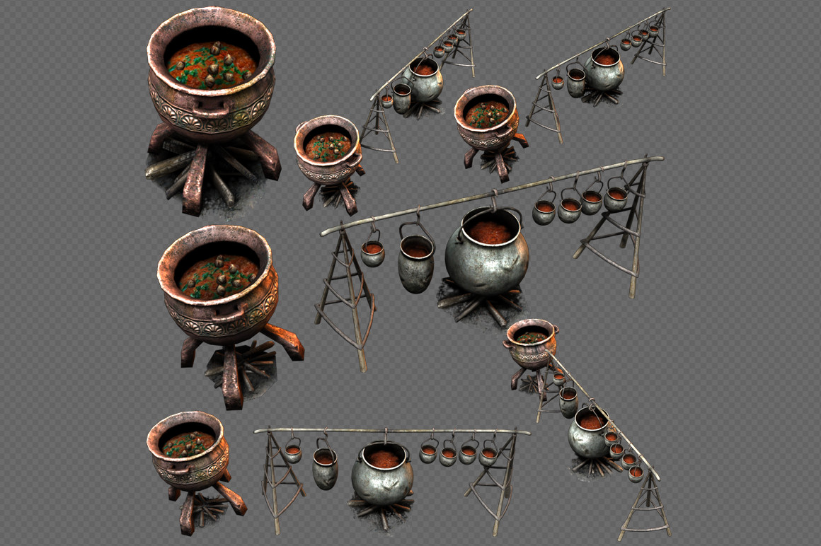 ArtStation - Camp Fire Cauldron | Game Assets