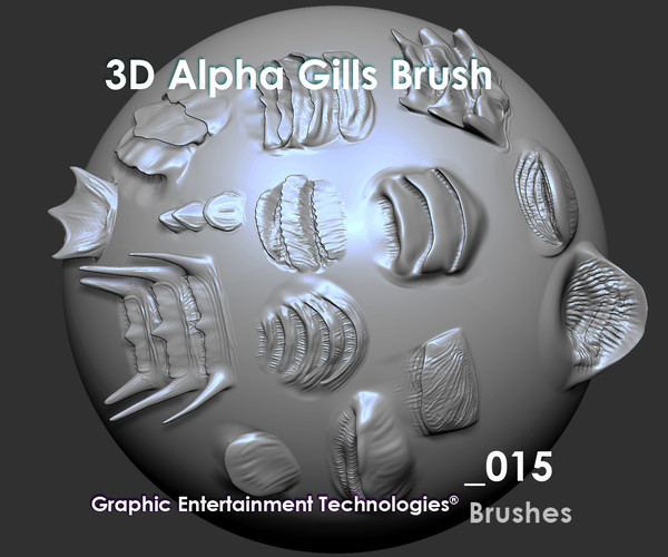 ArtStation - 3D Alpha Brush Gills Series 01 _015 - For ZBrush | Brushes