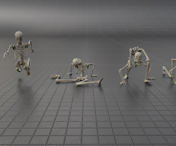 ArtStation - Skeleton Poses Pack - Low-poly 3D model | Game Assets