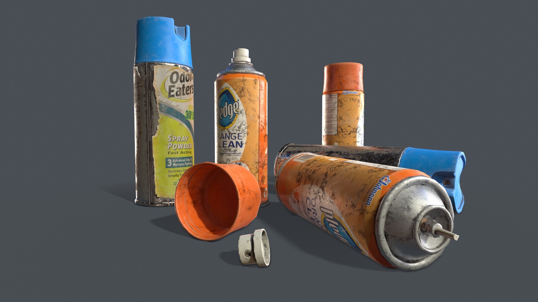 ArtStation - Spray Cans Bedroom Clutter (PBR Game Ready) | Game Assets