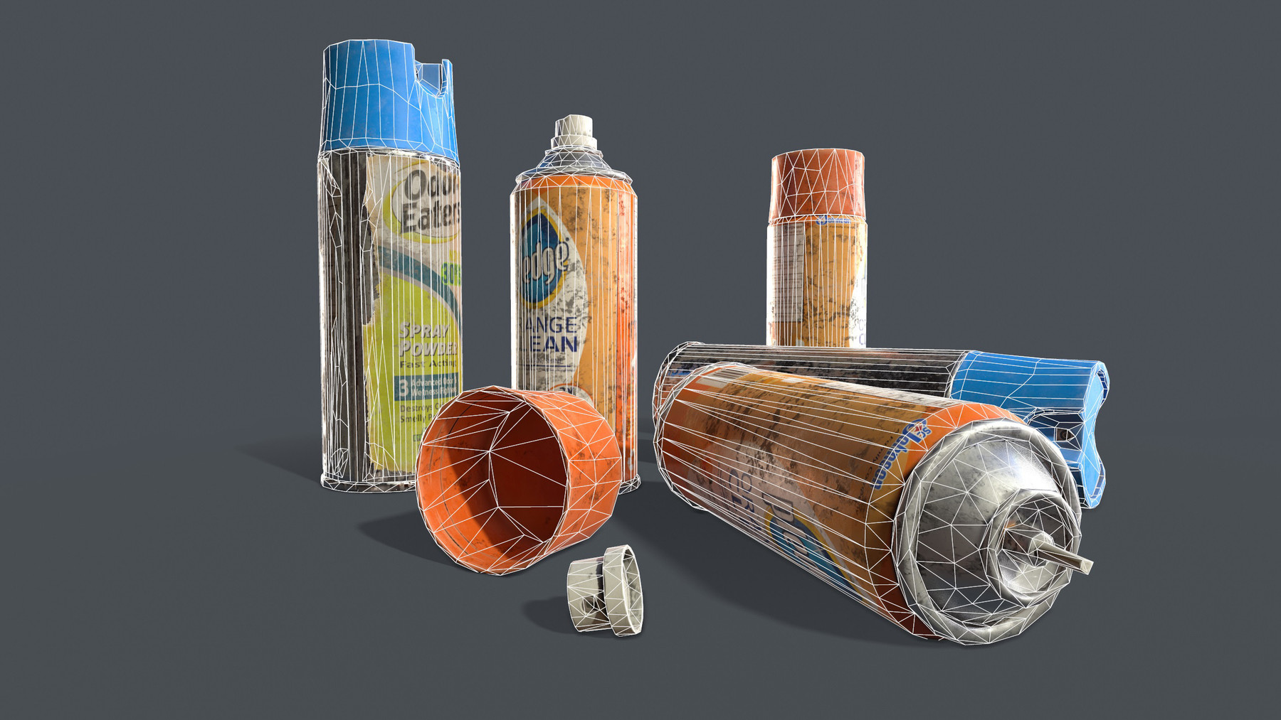 ArtStation - Spray Cans Bedroom Clutter (PBR Game Ready) | Game Assets