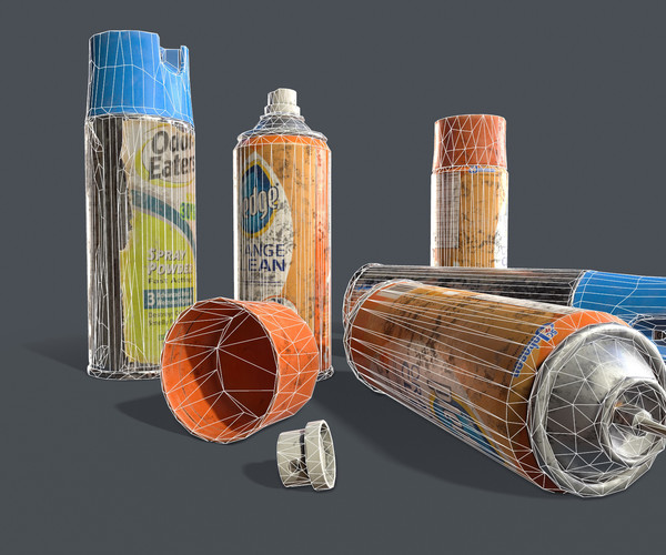 ArtStation - Spray Cans Bedroom Clutter (PBR Game Ready) | Game Assets